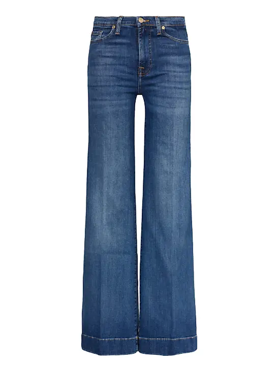 7 For All Mankind Modern Dojo Flared High-rise Stretch-denim Jeans - Soho Light