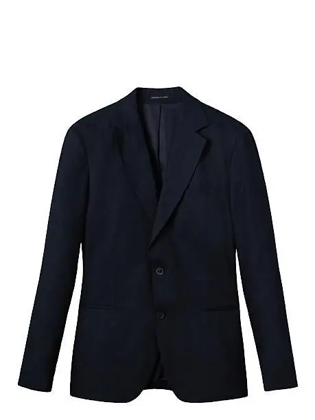 REISS Kin Slim-fit Single-breasted Linen Blazer - Navy