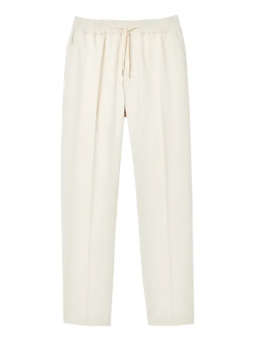 Sandro Tapered Drawstring-waist Trousers - Naturels