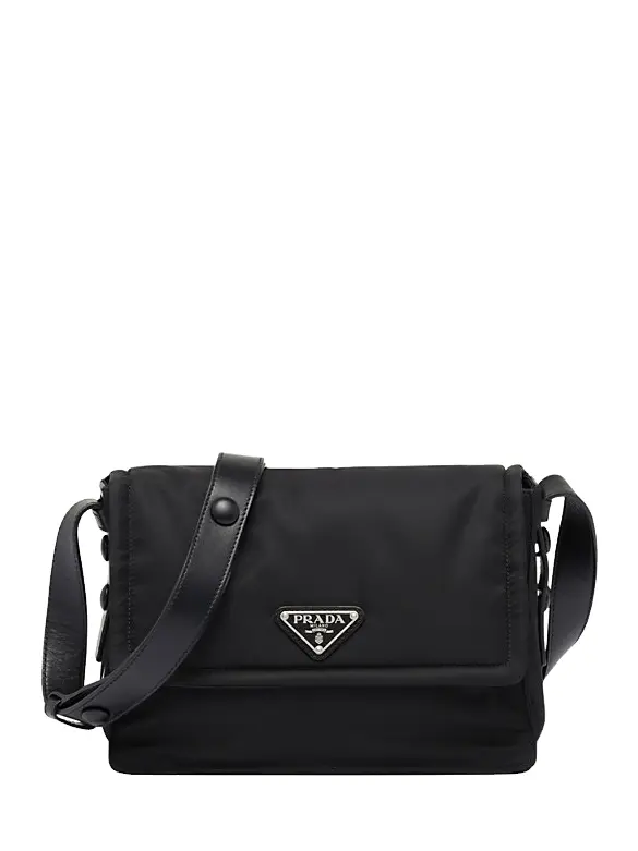 Prada Brand-plaque Small Nylon Shoulder Bag - Black