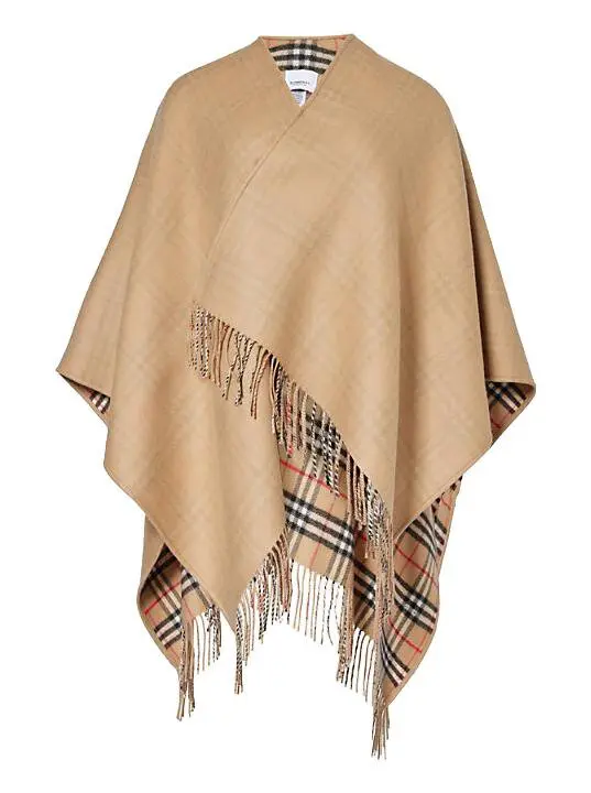 Burberry Vintage Check Wool Cape - Archive Beige