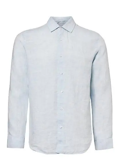 Orlebar Brown Giles Long-sleeve Regular-fit Linen Shirt - Pale Blue/white