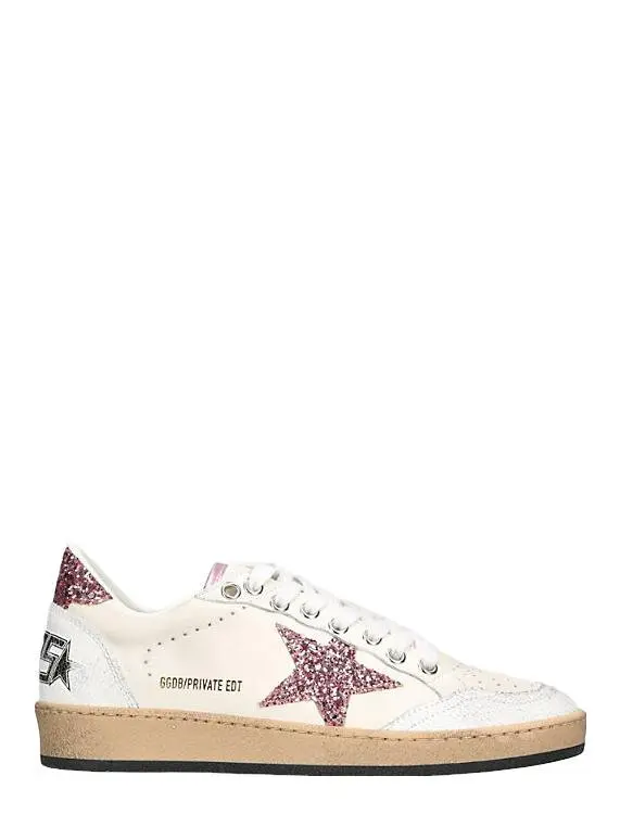GOLDEN GOOSE Ball Star Exclusive Glitter-star Leather Low-top Trainers - White/oth
