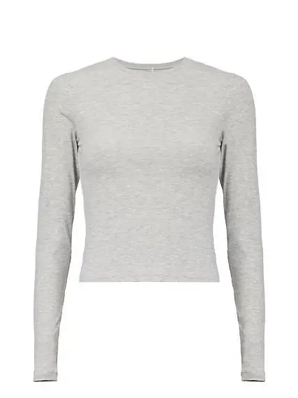 TALA 365 Long-sleeve Stretch-woven Jersey T-shirt - Grey Marl