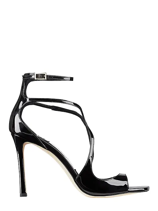 JIMMY CHOO Azia 95 Leather Heeled Sandals - Black