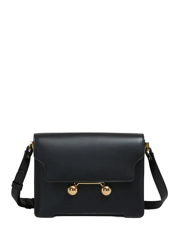 Marni Trunkeroo Leather Shoulder Bag - Black