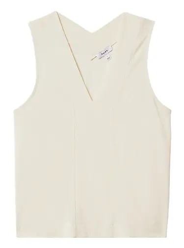 REISS Mira V-neck Sleeveless Top - Ivory