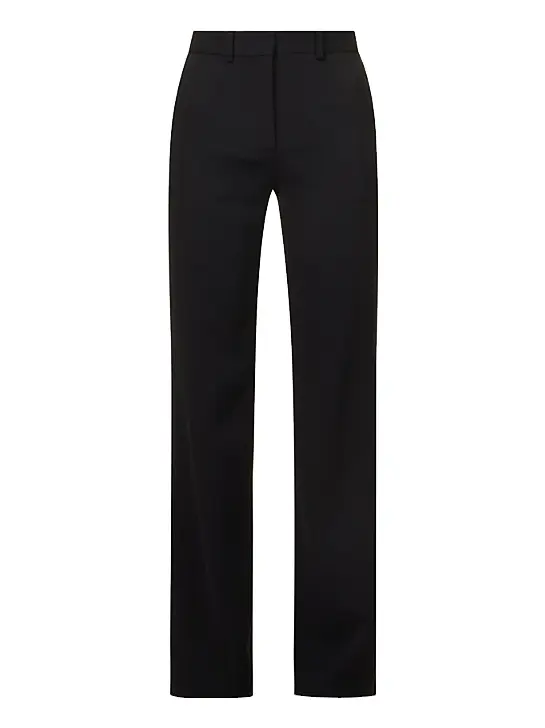 JOSEPH Morissey Straight-leg High-rise Stretch-woven Trousers - Black