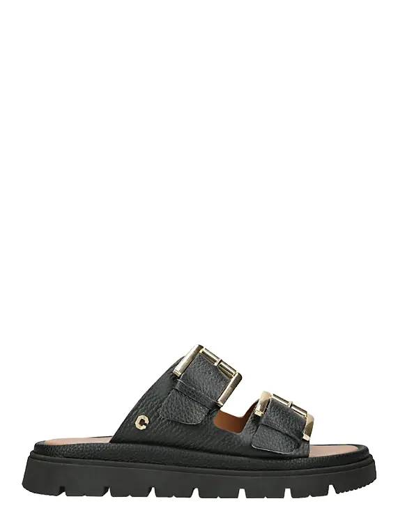 Carvela Pavilion Buckle-strap Leather Sandals - Black