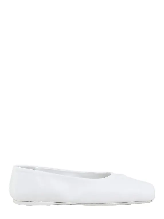 Marni Dancer Square-toe Leather Ballerina Flats - Lily White