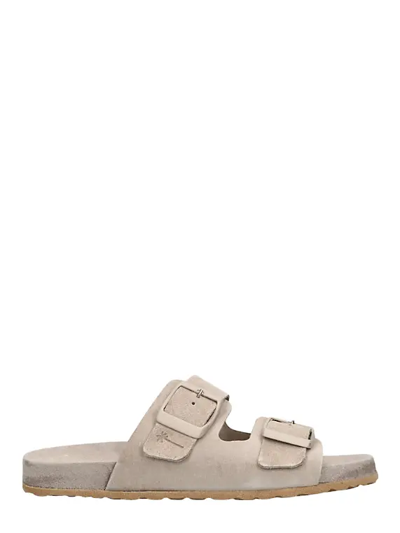 Manebí Traveler Nordic Double-buckle Suede Sandals - Taupe