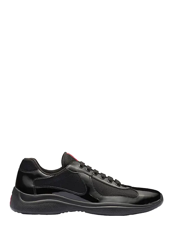 Prada America's Cup Leather And Mesh Trainers - Black