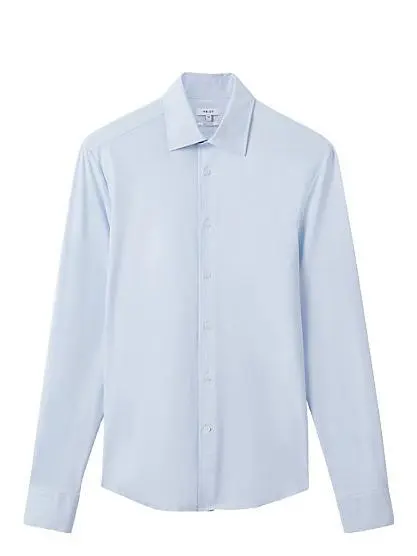 REISS Voyager Regular-fit Stretch-woven Shirt - Soft Blue