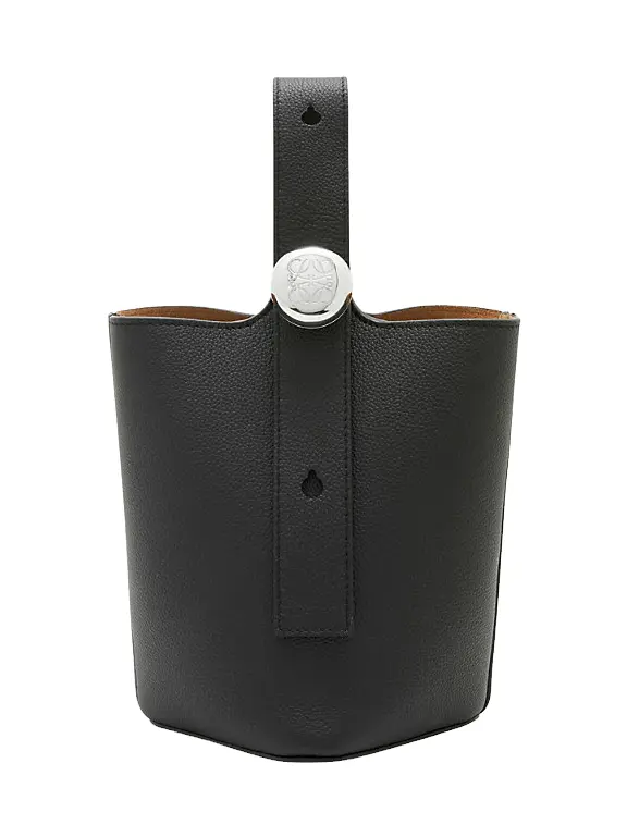 Loewe Pebble Mini Leather Bucket Bag - Black