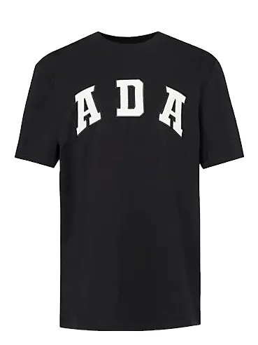 ADANOLA Logo-embroidered Cotton-jersey T-shirt - Black