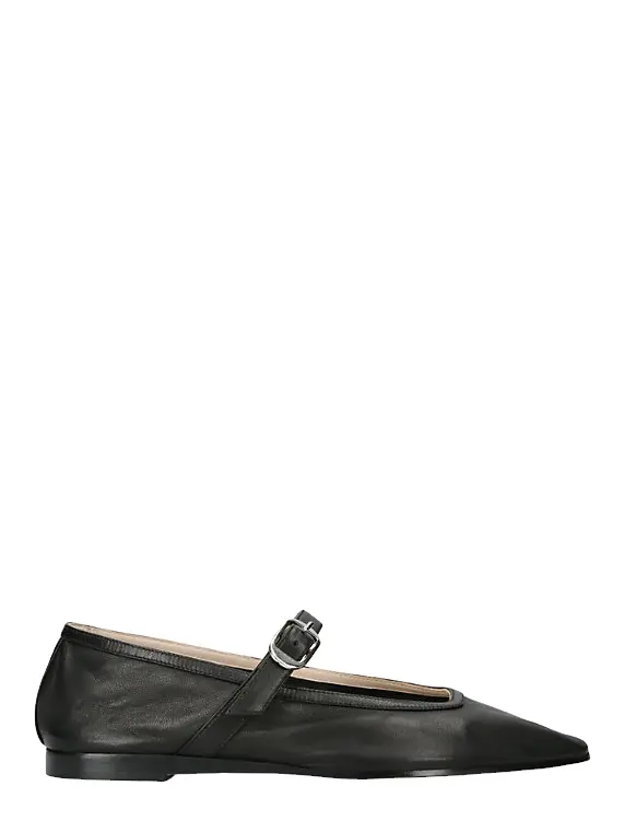 Le Monde Beryl Mary Jane Leather Ballet Flats - Black