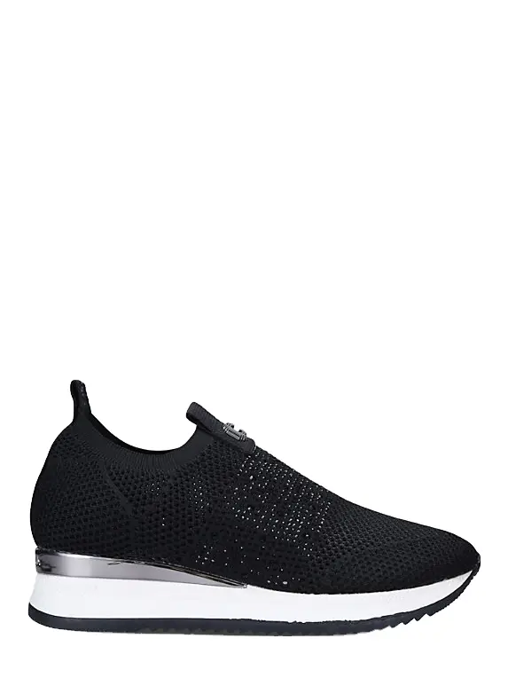 Carvela Janeiro 2 Crystal-embellished Knitted Trainers - Black