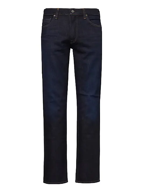 Citizens Of Humanity Gage Regular-fit Straight-leg Mid-rise Stretch-denim And Cashmere Jeans - Falcon (dk Indigo)