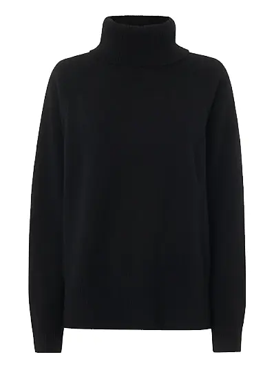 Whistles Relaxed-fit Cashmere Turtleneck Jumper - Black