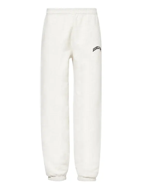 ADANOLA Logo-embroidered Tapered-leg Cotton Jogging Bottoms - Light Grey Melange