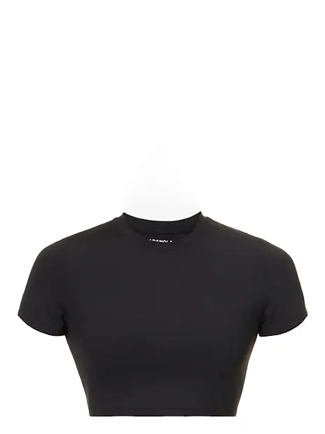 ADANOLA Fitted Cropped Stretch-woven T-shirt - Black