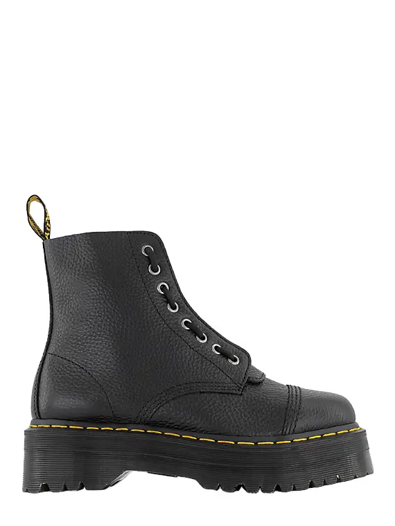 Dr. Martens Sinclair Tonal-stitched Zip-up Leather Ankle Boots - Black Milled