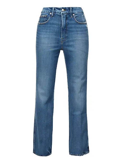 Good American Good Curve Straight-leg High-rise Stretch-denim Jeans - Indigo338