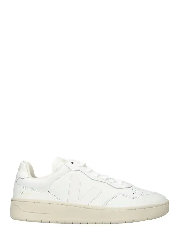 VEJA V-90 Logo-embroidered Low-top Leather Sneakers - White