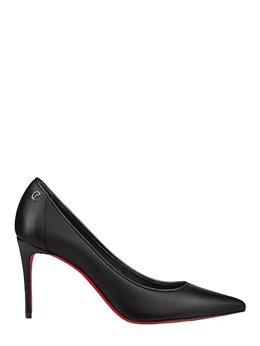 CHRISTIAN LOUBOUTIN Sporty Kate 85 Leather Heeled Courts - Black