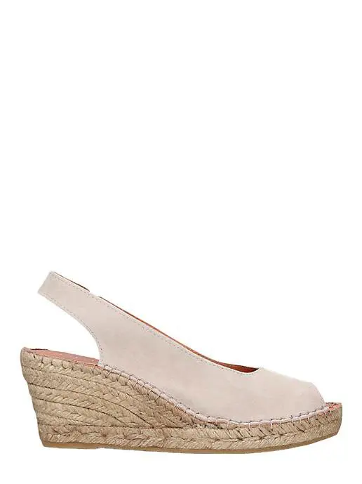 Carvela Open-toe Suede Wedge Espadrilles - Taupe