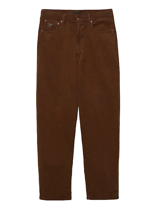 Prada Relaxed-fit Cotton-corduroy Trousers - Brown
