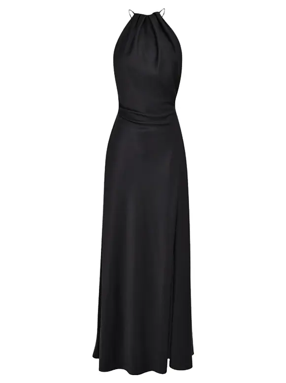 House Of Cb Zanab Halter-neck Maxi Dress - Black