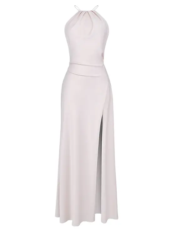 House Of Cb Zanab Halter-neck Maxi Dress - White