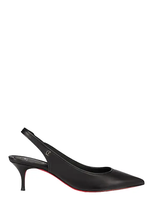 CHRISTIAN LOUBOUTIN Sporty Kate Sling 55 Leather Heeled Courts - Black
