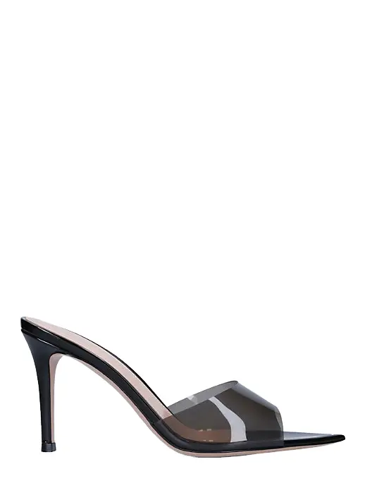 GIANVITO ROSSI Elle Leather And Pvc Heeled Mules - Black