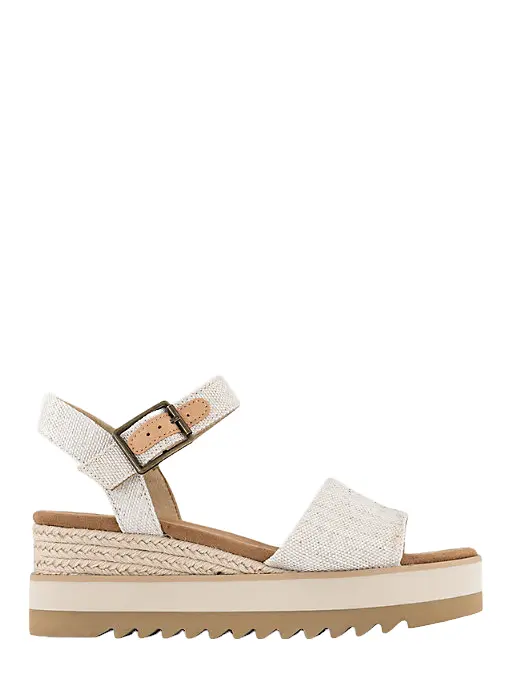 Toms Diana Ankle-strap Leather Wedge Sandals - Natural Yarn Dye
