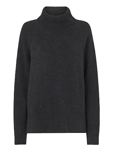 Whistles Relaxed-fit Cashmere Turtleneck Jumper - Grey