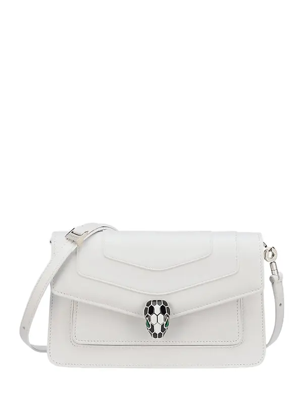 BVLGARI Serpenti Forever East-west Shoulder Bag - White
