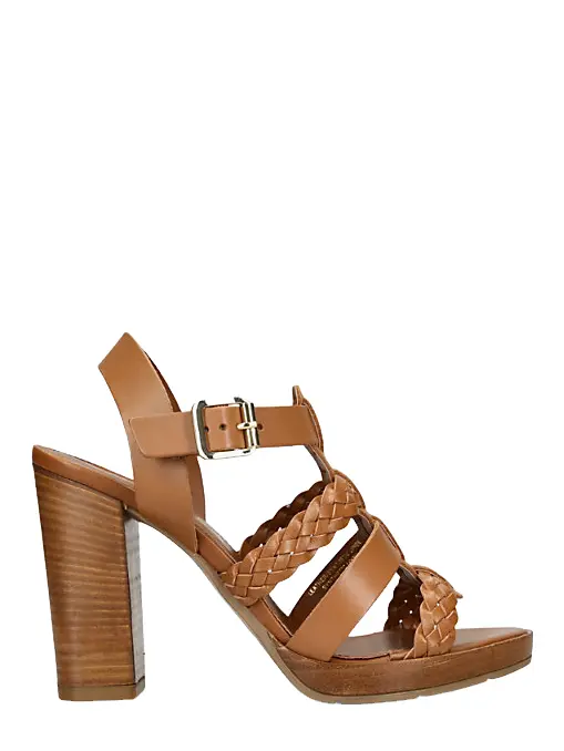 Carvela Woven-strap Heeled Leather Sandals - Tan