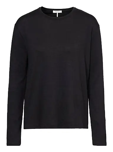 Rag & Bone Split-hem Long-sleeved Top - Black