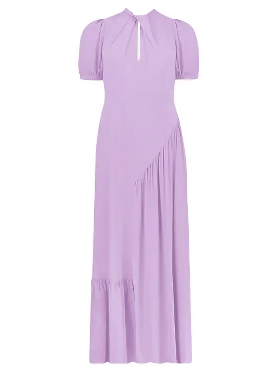 RO&ZO Scarlett Twist-neck Stretch-woven Maxi Dress - Purple