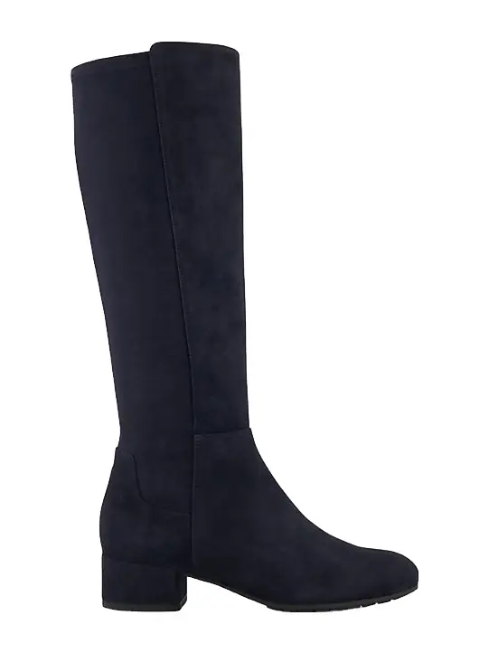 DUNE Tayla Block-heel Suede Knee-high Boots - Navy-suede
