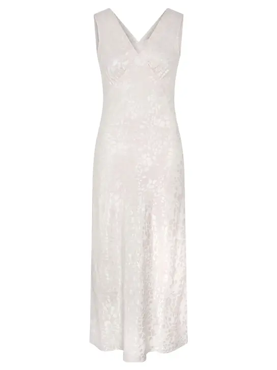 OMNES Iris V-neck Sleeveless Woven Maxi Dress - Ivory