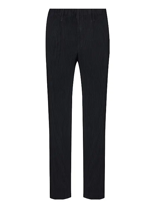 Issey Miyake Pleated Tapered-leg Knit Trousers - 15-black