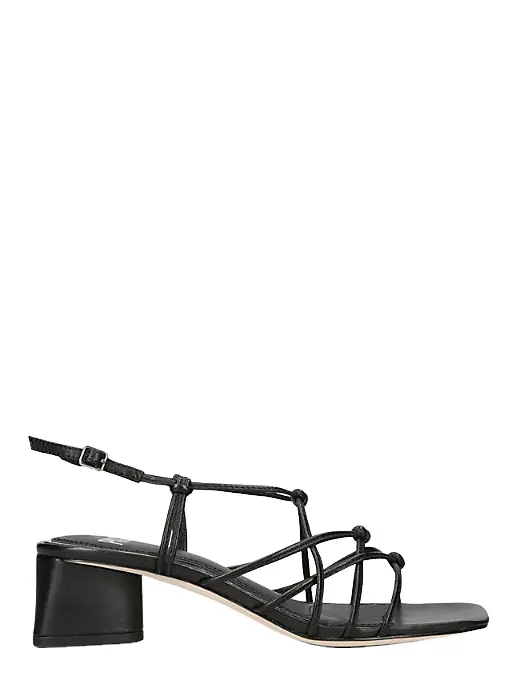 Paige Gianna Strap-embellished Leather Heeled Sandals - Black