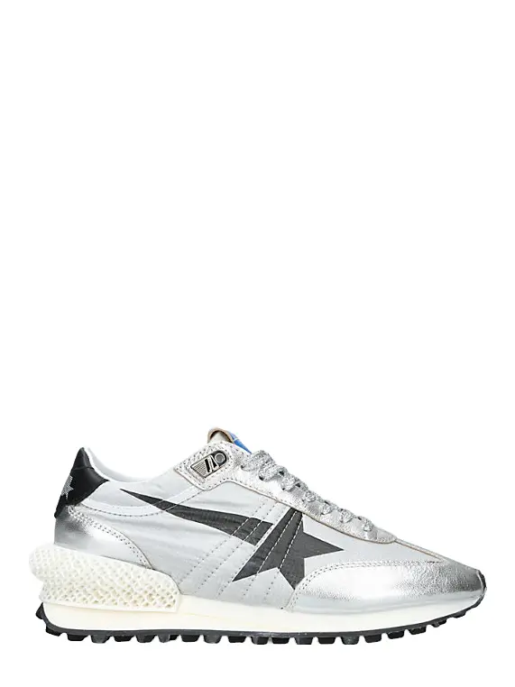 GOLDEN GOOSE Marathon Runner Leather And Mesh Low-top Trainers - Silver Com