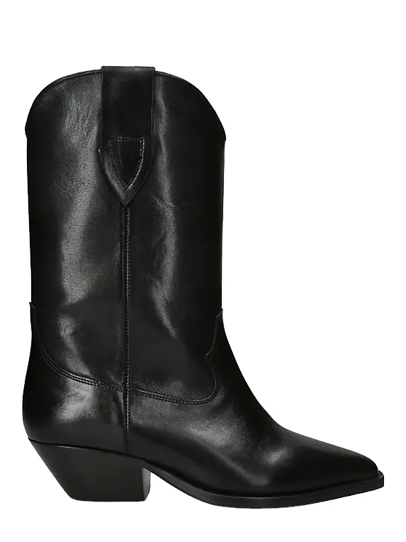 Isabel Marant Duerto Pointed-toe Leather Heeled Cowboy Boots - Black
