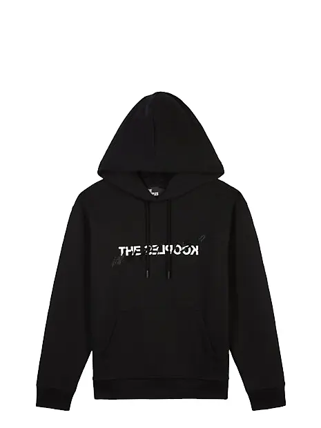 The Kooples Logo-embroidered Cotton Hoody - Black