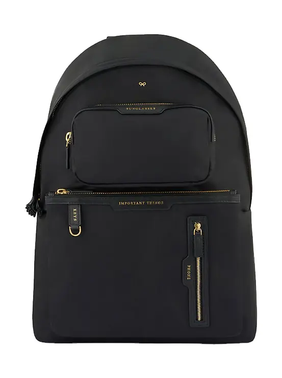 ANYA HINDMARCH Multi Pocket Nylon Backpack - Black