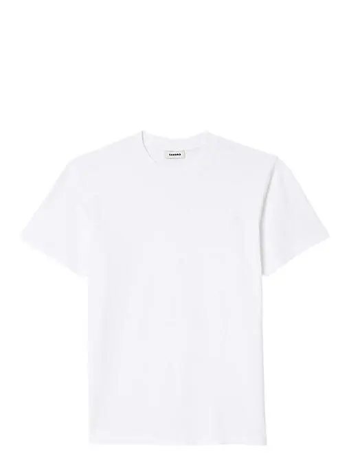Sandro Logo-embroidered Regular-fit Cotton T-shirt - Naturels